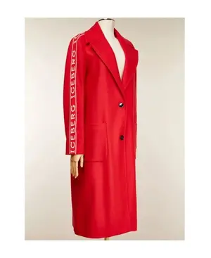 Iceberg Single-breasted Coat With Logo Detail
