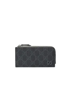 Gucci Monogrammed Zip-around Wallet - Black