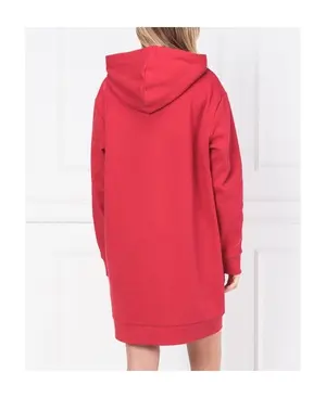 Iceberg Hooded Dress With Sequin Lips - Red