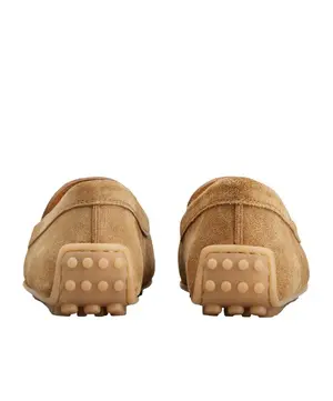 TOD'S Gommino Suede Slip-on Loafers - Brown