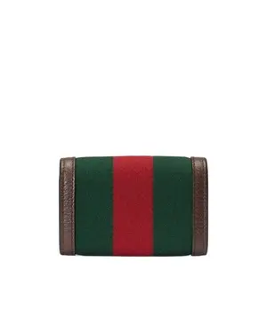 Gucci Double G Web Striped Key Bag