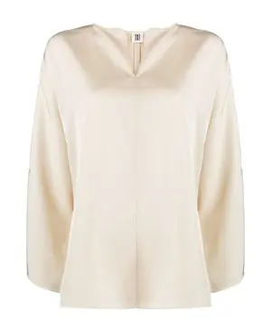 BY MALENE BIRGER Slit-sleeved Straight Hem Blouse - No
