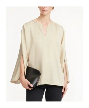 BY MALENE BIRGER Slit-sleeved Straight Hem Blouse - No