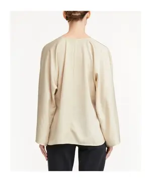 BY MALENE BIRGER Slit-sleeved Straight Hem Blouse - No