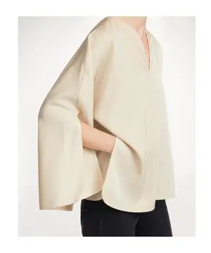 BY MALENE BIRGER Slit-sleeved Straight Hem Blouse - No