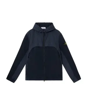 Stone Island Hooded Jacket With Wind Resistance And Anti-drop Technology - Navy