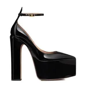 Valentino Garavani Tan-go Vlogo Plaque Platform Pumps - Black