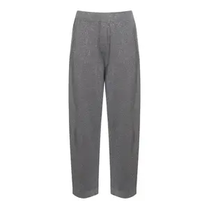 Brunello Cucinelli Ribbed Wide Leg Pants With Elastic Waist