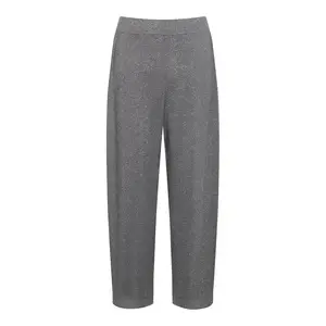 Brunello Cucinelli Ribbed Wide Leg Pants With Elastic Waist