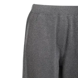 Brunello Cucinelli Ribbed Wide Leg Pants With Elastic Waist