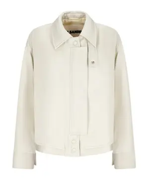 JIL SANDER Zip-up Long Sleeve Jacket - White