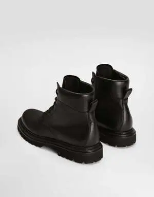 Dolce & Gabbana Logo Debossed Lace-up Ankle Boots
