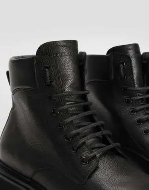 Dolce & Gabbana Logo Debossed Lace-up Ankle Boots
