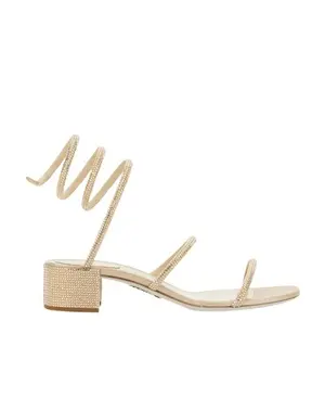 Rene Caovilla Embellished Open Toe Sandals - Nude