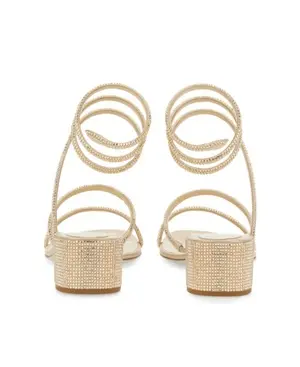 Rene Caovilla Embellished Open Toe Sandals - Nude