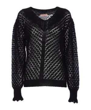 TWINSET Open Design V-neck Long Sleeve Jumper