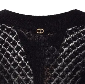 TWINSET Open Design V-neck Long Sleeve Jumper
