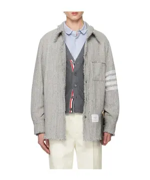 Thom Browne 4-bar Stripe Shirt - Medium Gray