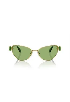 SWAROVSKI Cat Eye Frame Sunglasses With Embellishments - Green