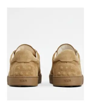 TOD'S Suede Round Toe Sneakers - Brown
