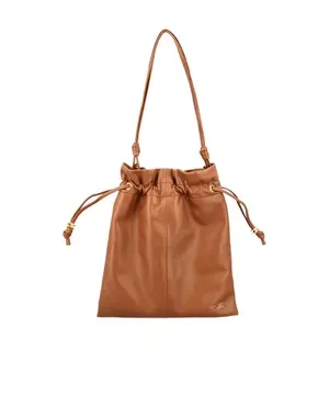 Celine Small Crystal Pouch In Lambskin - Brown