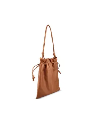 Celine Small Crystal Pouch In Lambskin - Brown