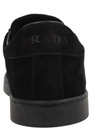 Prada Suede Logo-plaque Sneakers - Black
