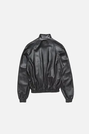 Acne Studios Leather Bomber Jacket - Black
