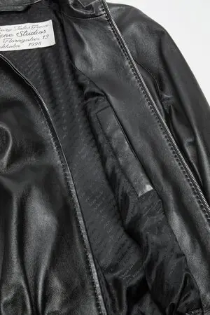Acne Studios Leather Bomber Jacket - Black