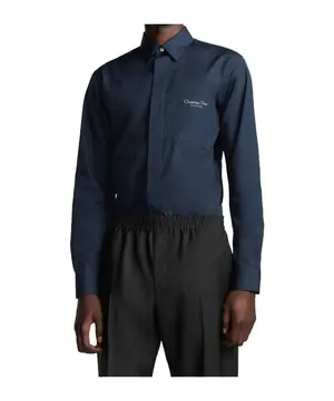 Dior Embroidery Shirt - Blue