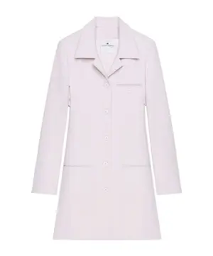 COURREGES Courrèges A-line Wool Coat With Embroidered Logo