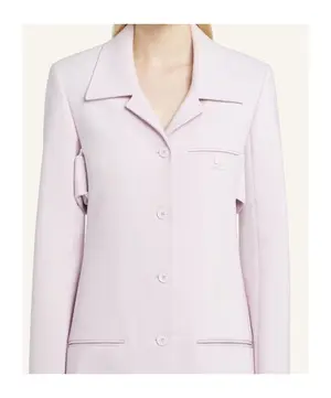 COURREGES Courrèges A-line Wool Coat With Embroidered Logo
