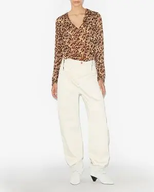 Isabel Marant Étoile Daytonea Printed Ruched Blouse