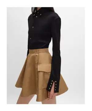 Celine Cotton Jersey Shirt With Snap-button Closure - Black