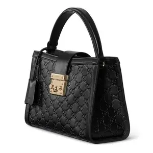 Gucci Padlock Medium Top Handle Bag With Embossed Monogram