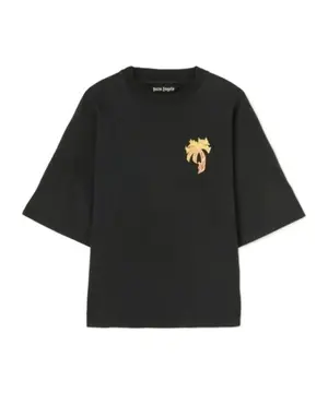 Palm Angels Burning Palm Printed Crewneck T-shirt