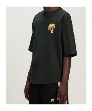 Palm Angels Burning Palm Printed Crewneck T-shirt