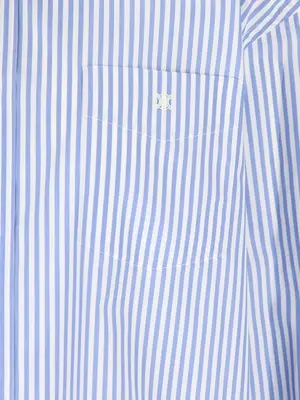 Celine Cropped Striped Cotton Poplin Shirt
