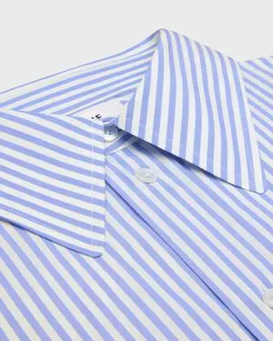 Celine Cropped Striped Cotton Poplin Shirt