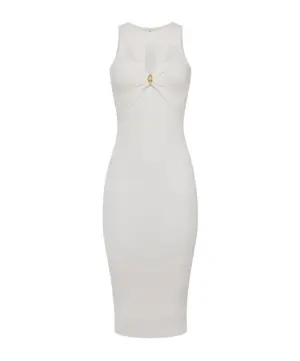 Elisabetta Franchi Cut-out Ribbed Knit Midi Dress