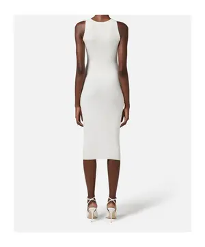 Elisabetta Franchi Cut-out Ribbed Knit Midi Dress