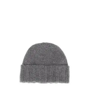 DRUMOHR Drumohr Ribbed Beanie Hat Gray