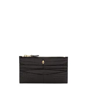 Alexander McQueen Skull Embossed Wallet - Black