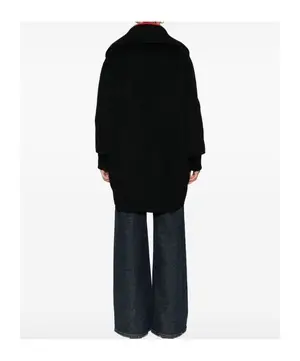 P.a.r.o.s.h Long-sleeved Double-breasted Coat With Detachable Collar - Black