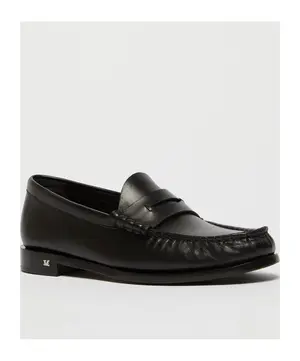 Max Mara Natural Leather Moccasins With Embossed Sole