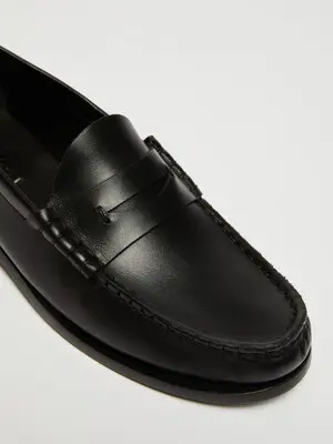 Max Mara Natural Leather Moccasins With Embossed Sole