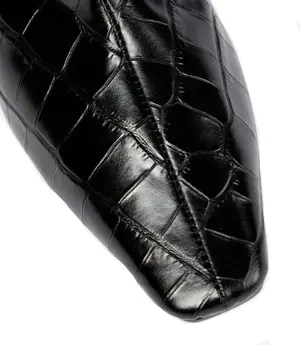 TOTEME Knee-high Leather Boots With Embossed Detailing - Black