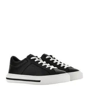 Hogan Rebel Lace-up Sneakers With Colorblock Detail - Black
