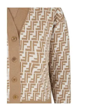 Fendi Ff Printed V-neck Cardigan