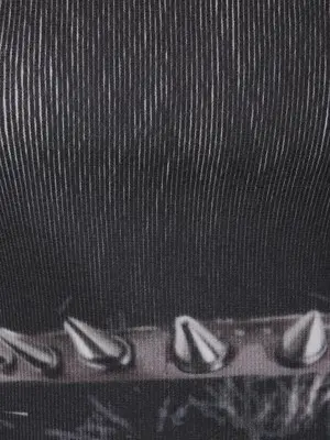 Blumarine Fine-ribbed T-shirt With Cat Print